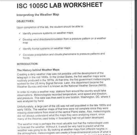 Solved WSC TUUSC LAD WUNHATHEI Interpreting The Weather Map Chegg Com