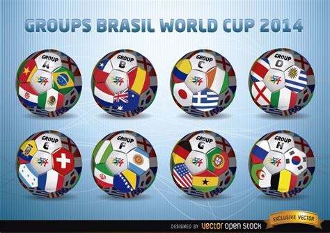Descarga Vector De Balones Con Los Grupos De La Copa Del Mundo Brasil 2014