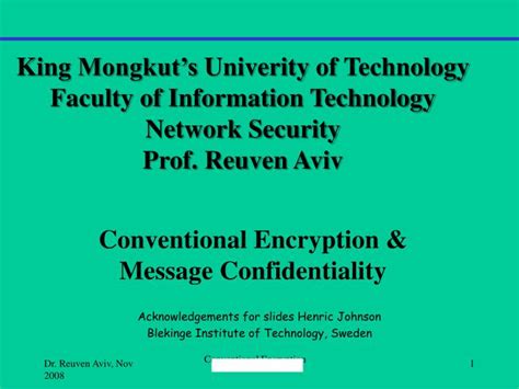 Ppt Conventional Encryption And Message Confidentiality Powerpoint Presentation Id 7006841