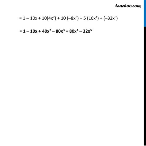 Ex 7 1 1 Expand 1 2x 5 Binomial Theorem Class 11