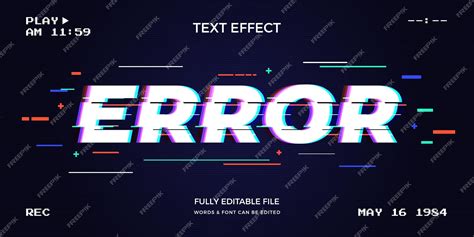 premium vector glitch text effect