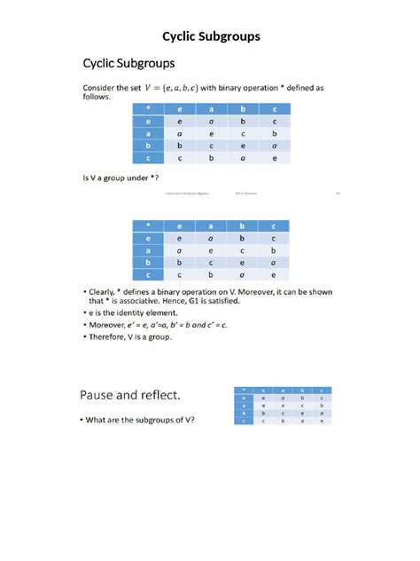 Cyclic Subgroups Pdf