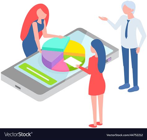 People Analyzing Chart Doing Data Analysis Vector Image