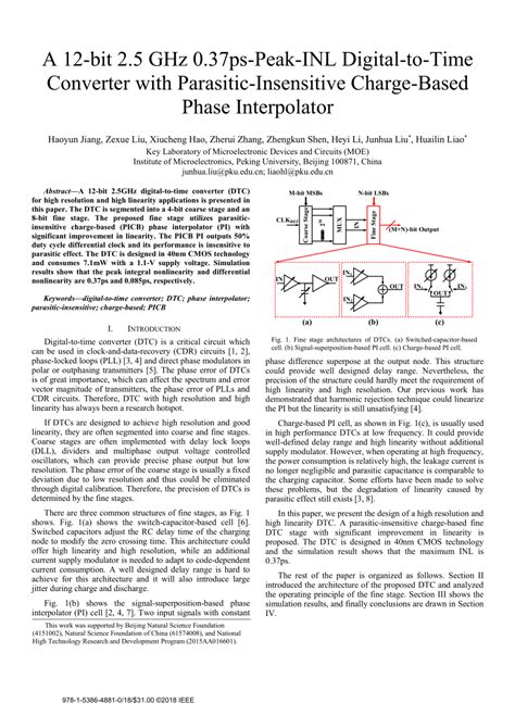 Pdf A 12 Bit 2 5 Ghz 0 37ps Peak Inl Digital To Time Converter With Parasitic Insensitive