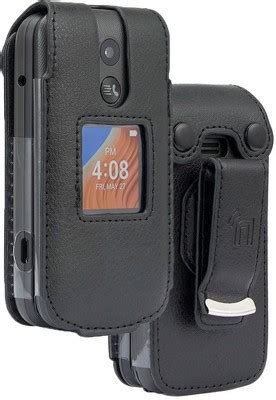Nakedcellphone Vegan Leather Case With Belt Clip For Alcatel TCL Flip Phone T DL G