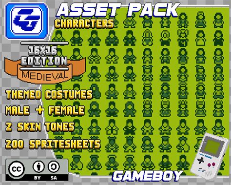 Asset Pack Characters 16x16 Gb By Chasersgaming