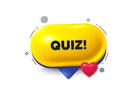 Quiz Symbol Answer Question Sign Offer Speech Bubble 3d Icon Vector Stock Vector