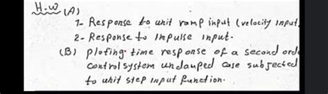 Solved Ha Response To Unit Ramp Input Velocity Input Chegg Com