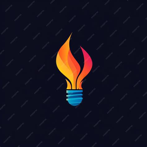 Abstract Lightbulb Logo With A Flame Inside Signifying A New Idea Or Creative Thought Premium