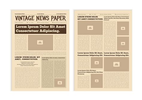 빈티지 신문 템플릿 벡터 Freepik에서 무료 고품질 벡터를 다운로드하세요 Freepik