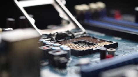 Motherboard Processor Slot In A Modern Motherboard Stock Video Video Of Electronic Component