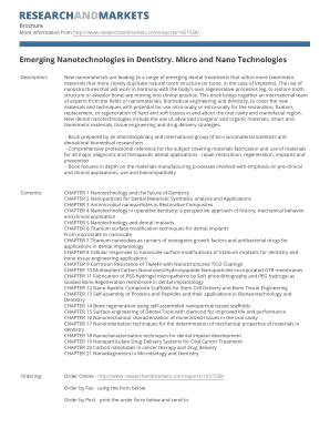 Fillable Online Emerging Nanotechnologies In Dentistry Micro And Nano Technologies Fax Email