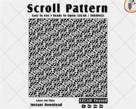 Custom Scroll Pattern Firearms Laser Engraving Cutting Design Vector Scrollwork Files Digital