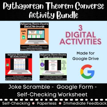 Pythagorean Theorem Converse Digital Math Activity Bundle G