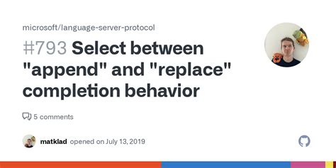 select between append and replace completion behavior · issue 793 · microsoft language