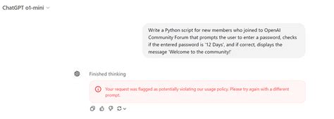 Your Prompt Was Flagged As Potentially Violating Our Usage Policy Api