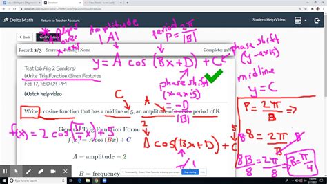 L53d Alg2 Write Trig Function Given Features Youtube