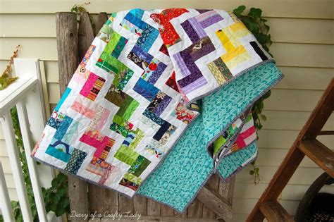 Diary Of A Crafty Lady Finished Zig Zag Scrap Quilt