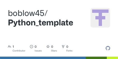Github Boblow Python Template