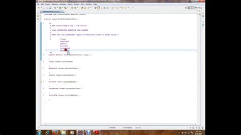 What Are The Different Types Of Modifiers Used In Inner Class Java Youtube