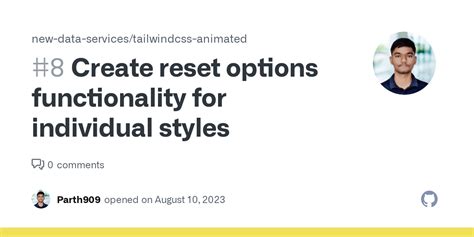 Create Reset Options Functionality For Individual Styles · Issue 8 · New Data Services