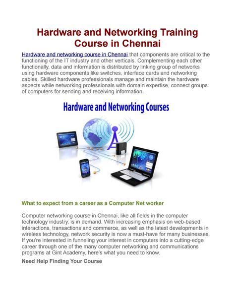 Hardware And Networking Training Course In Chennai By GINT Education Academy Issuu