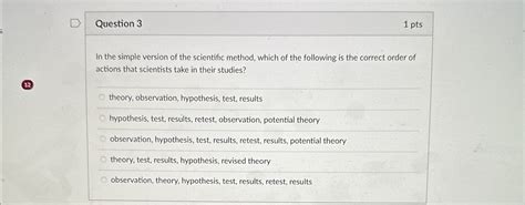Solved Question PtsIn The Simple Version Of The Chegg Com