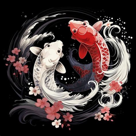 Premium Photo Koi Fish Yin Yang Symbol Black And Whit