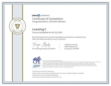 Nasba Linkedin C Programming Certification