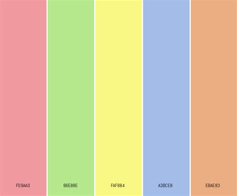 Primary Colors In Pastels Pastel Color Palettes