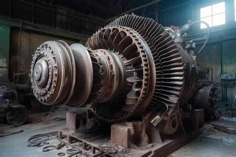 Premium Ai Image Assembling And Constructing Turbines In A Modern Industrial Factory Ai
