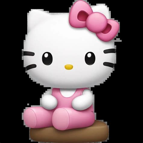 Hello Kitty Sitting Down Emoji Ai Emoji Generator
