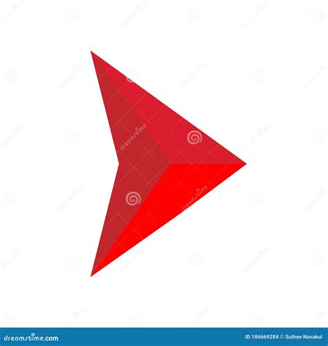 Abstract Triangular Arrow Icon On White Background Flat Style Glossy Triangle Arrow Logo Red