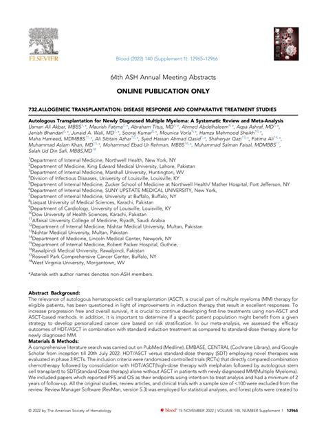 Pdf Autologous Transplantation For Newly Diagnosed Multiple Myeloma A Systematic Review And