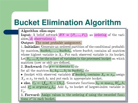 Ppt Bayesian Networks Bucket Elimination Algorithm Powerpoint