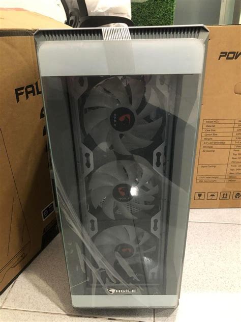 Powerlogic Falcon Agile Tempered Glass Gaming Rgb Pc Case White Computers And Tech Parts