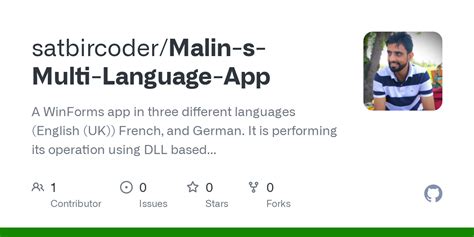 Github Satbircodermalin S Multi Language App A Winforms App In