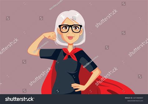 Happy Old Woman Cartoon