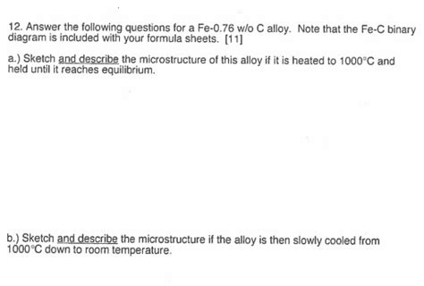 Solved Answer The Following Questions For A Fe W O Chegg