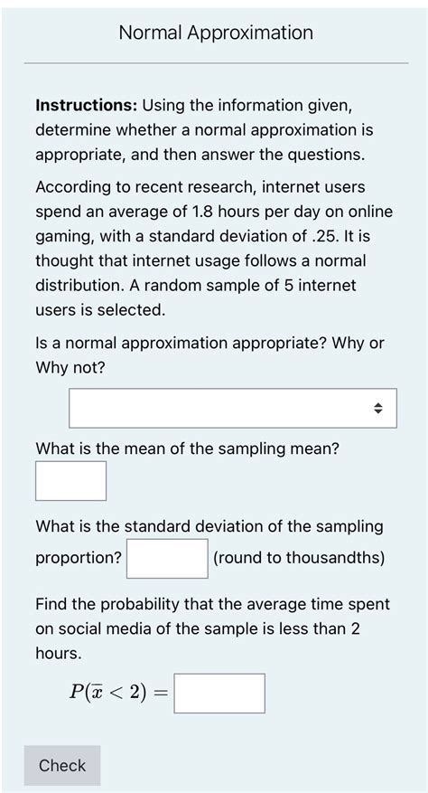 [solved] Normal Approximation Instructions Using The Information Given Course Hero