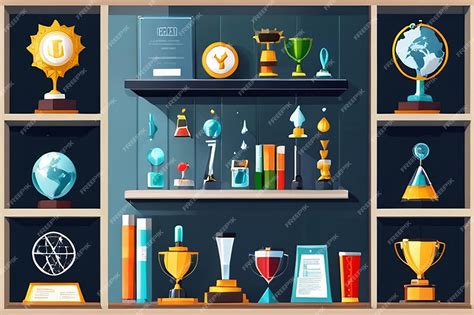 Premium Photo Wall Display Of Scientific Achievements Vector Flat