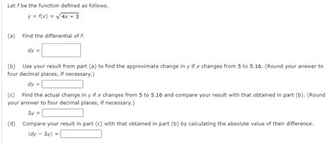 Solved Let F Be The Function Defined As Follows Yfx4x3
