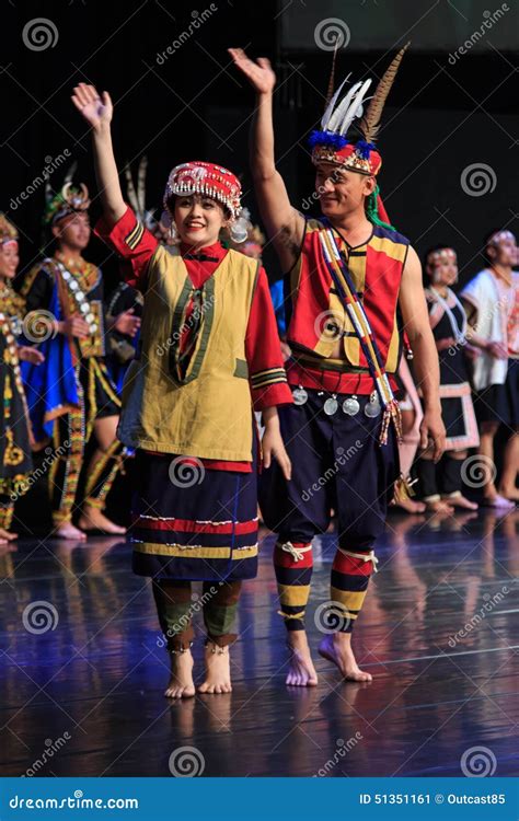 Aboriginal Taiwanese Man And Woman In Traditional Attire At The Taiwan Indigenous People