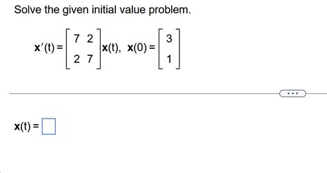 Solved Solve The Given Initial Value Chegg Com