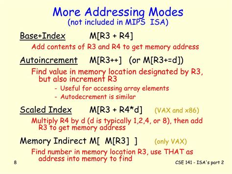 Ppt Instruction Set Architectures Part 2 Powerpoint Presentation
