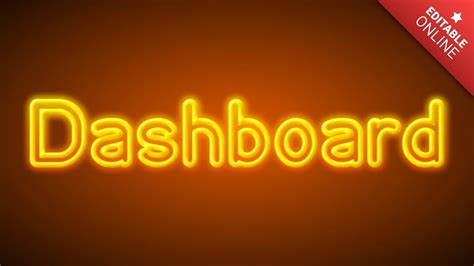 Dashboard Glowing Neon Text Effect Generator