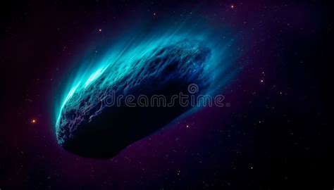 Deep Space Exploration Reveals Glowing Nebula In Starry Galaxy Backdrop Generated By Ai Stock