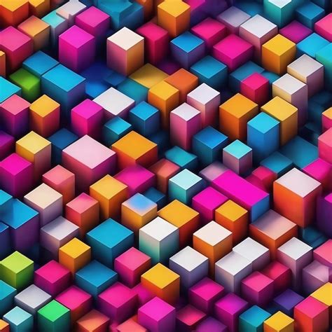 Premium Ai Image Isometric Cube Multicolored And Noise Texture