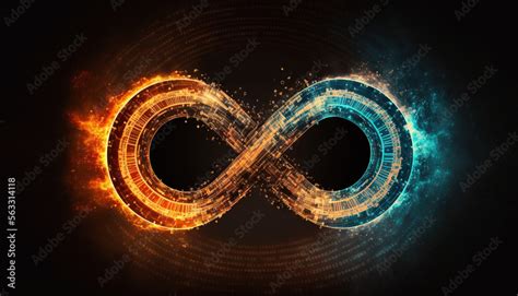 Devops Toolchain Concept With Infinite Loop On Abstract Technology Background Generative Ai