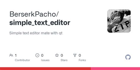 Github Berserkpachosimpletexteditor Simple Text Editor Mate With Qt